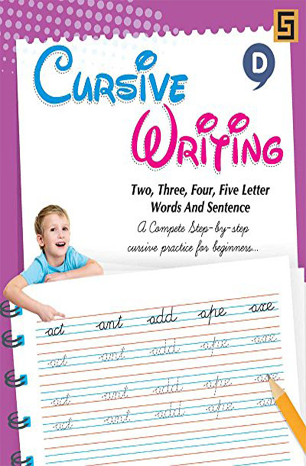 Cursive Writing Two Three Four Five Letter Words and Sentence D ...