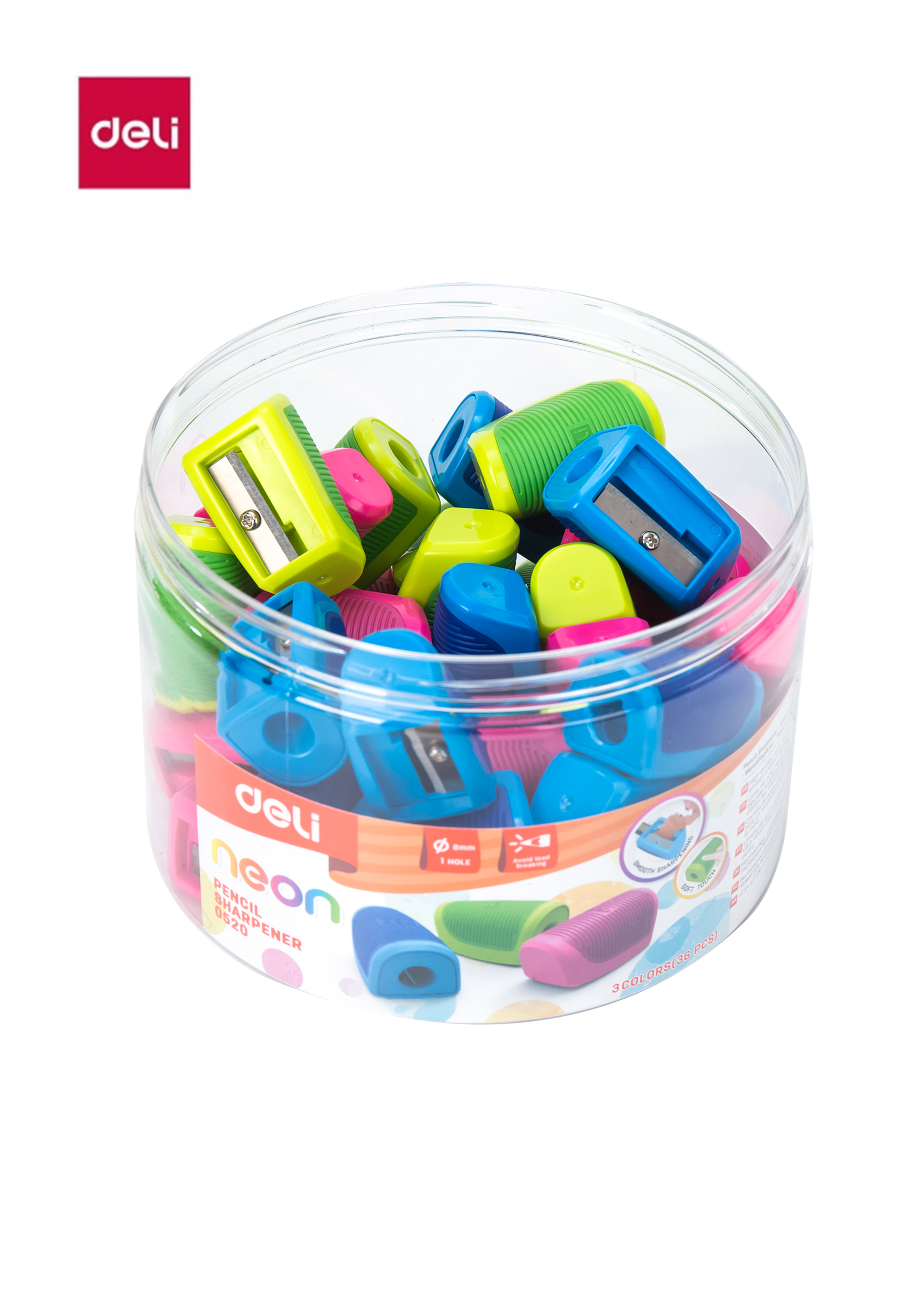 Deli Neon Pencil Sharpner (0520) - 1 Pc - undefined