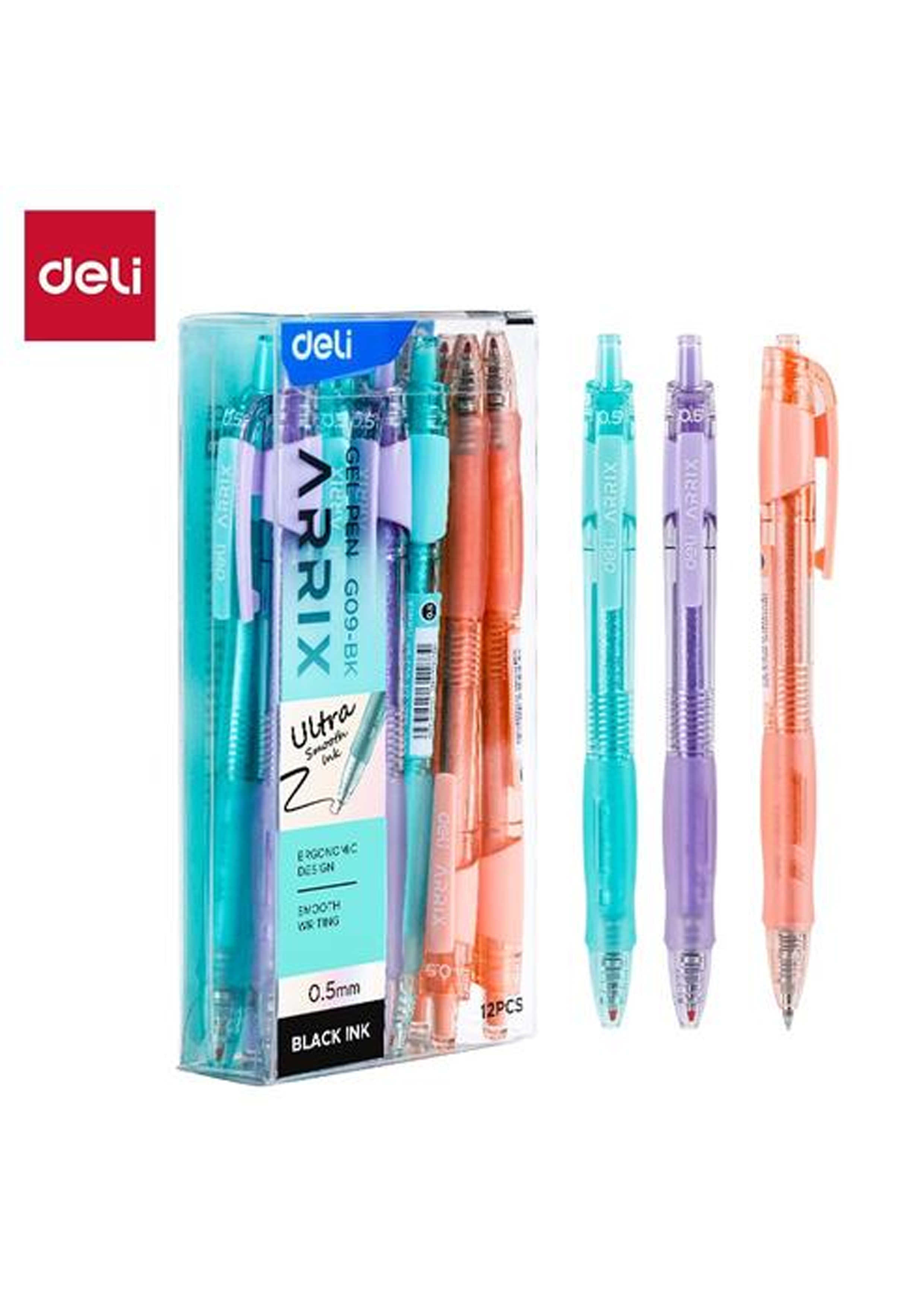 Deli Arris Gel Pen 0.5mm (G09-BK) - 1 Pc - undefined